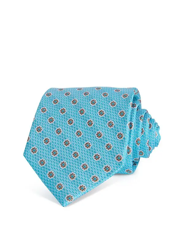 Bloomingdale'S Silk Classic Floral Tie Exclusive - Teal