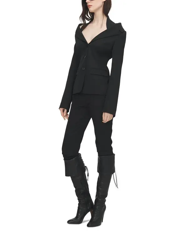 Alexander McQueen Wool Off-the-shoulder Harness Jacket