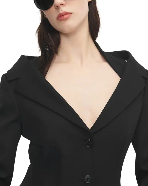 Alexander McQueen Wool Off-the-shoulder Harness Jacket