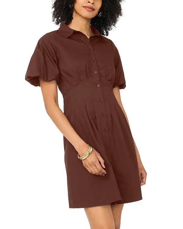 Vince Camuto Puff Sleeve Corset Mini Dress - Mocha