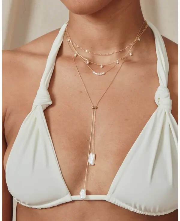 SET & STONES Elliatt Pearl Lariat Necklace