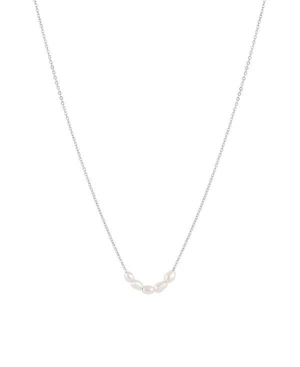 SET & STONES Landon Pearl Necklace - Silver