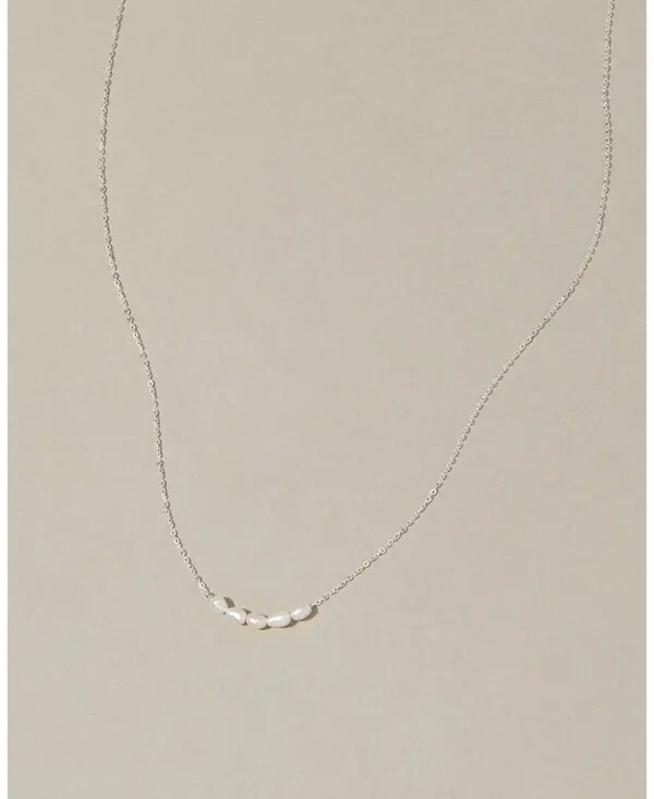 SET & STONES Landon Pearl Necklace - Silver