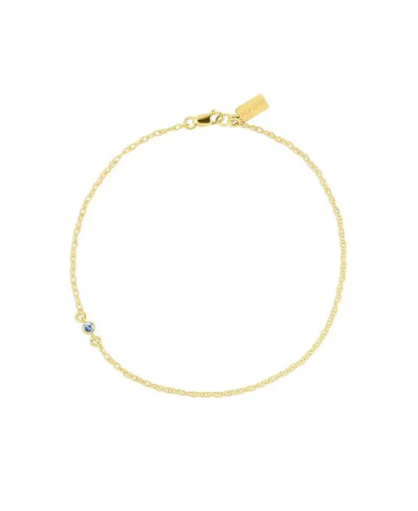 SET & STONES Something Blue" Cubic Zirconia Anklet - Gold
