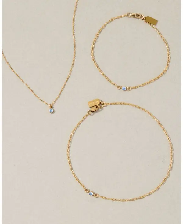 SET & STONES Something Blue" Cubic Zirconia Anklet