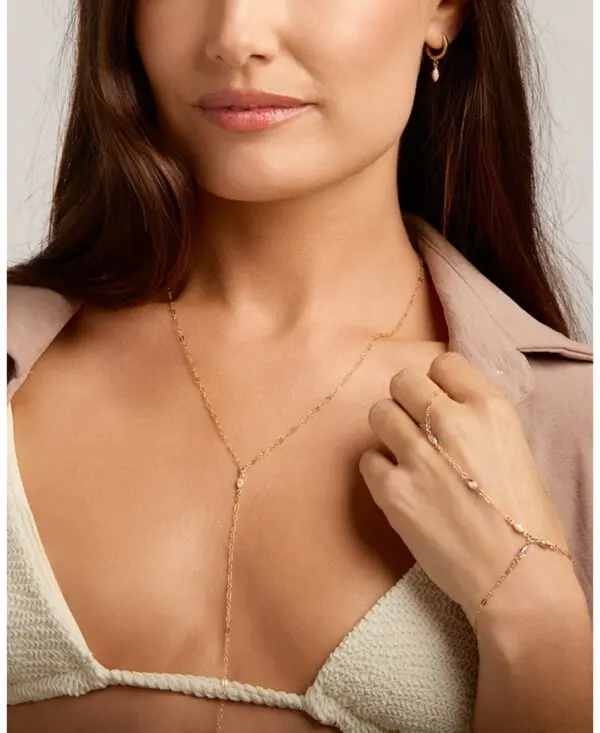 SET & STONES Ezra Marquise Lariat Necklace