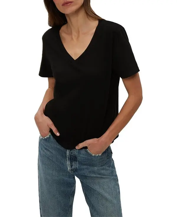 Michael Stars Daria V-neck Tee - Black