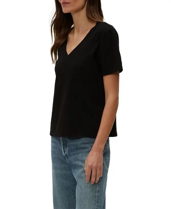 Michael Stars Daria V-neck Tee - Black