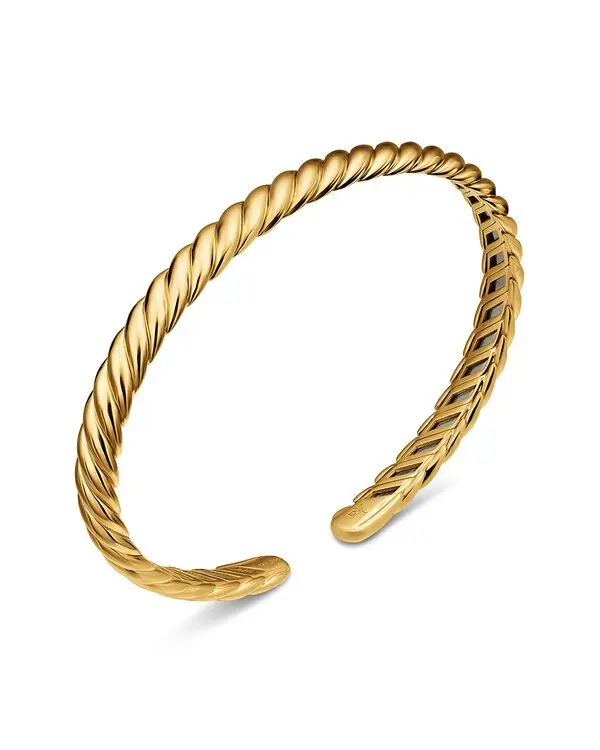 David Yurman Sculpted Cable Flex Bracelet In 18k Yellow 5mm - Gold