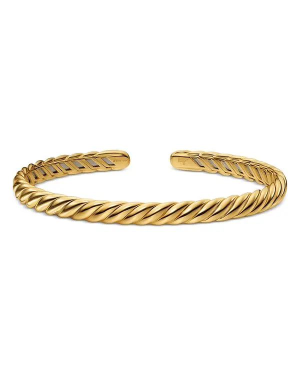 David Yurman Sculpted Cable Flex Bracelet In 18k Yellow - Gold