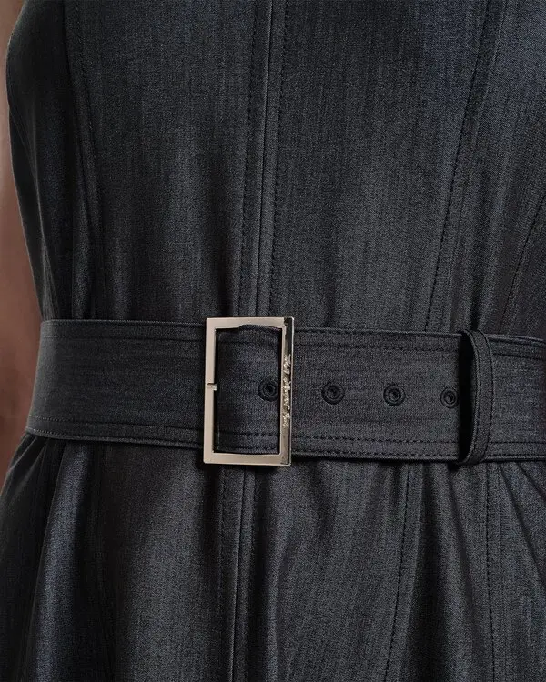 Karl Lagerfeld Paris Sleeveless Belted Denim Midi Dress