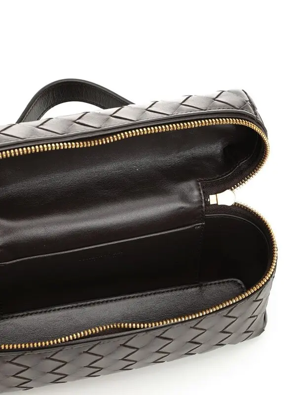 Bottega Veneta Bang Bang" Beauty Case In Leather With Intrecciato Motif - Brown