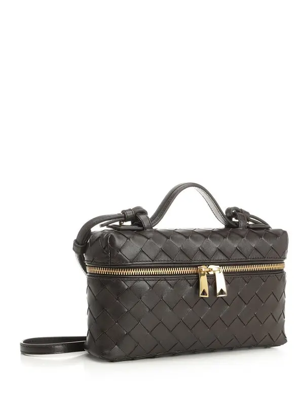 Bottega Veneta Bang Bang" Beauty Case In Leather With Intrecciato Motif - Brown