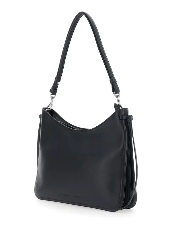 Phoebe Philo Gig' Black Medium Shoulder Bag With Adjustable And Removable Strap In Leather For