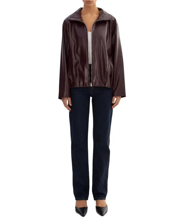 LAMARQUE Denita Faux Leather Bomber Jacket