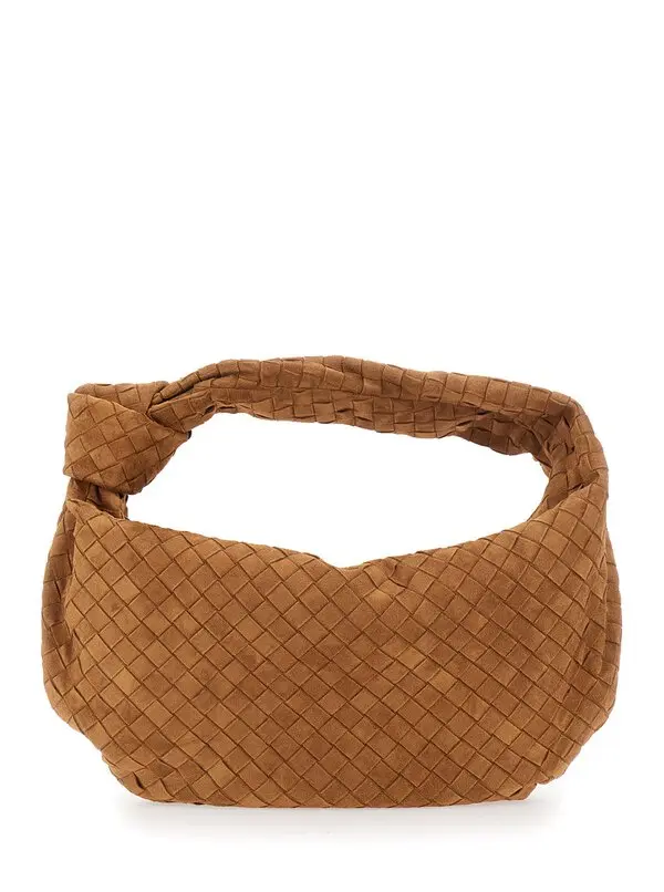 Bottega Veneta Jodie Suede Shoulder Bag With Intreccio Motif - Multicolor