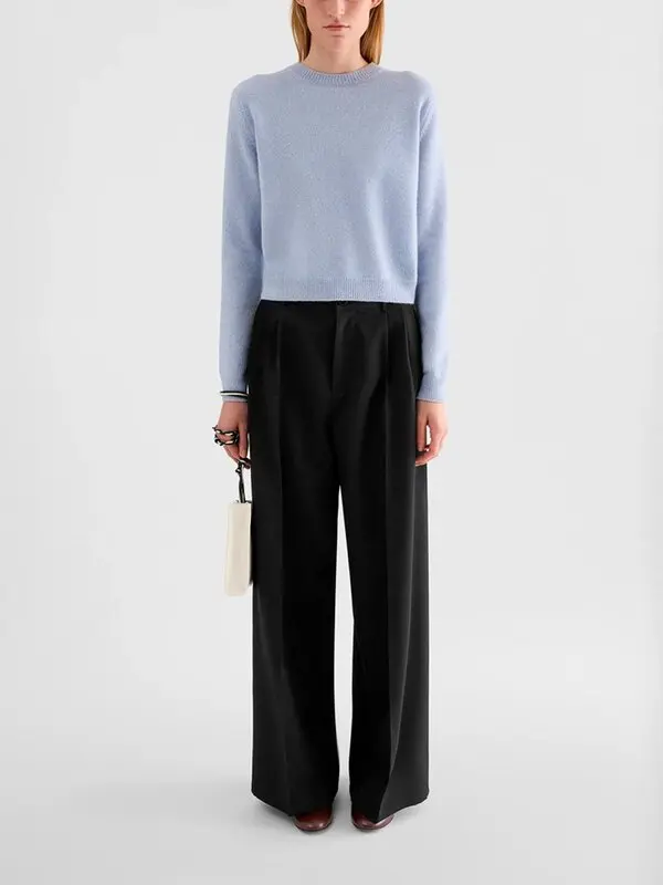 JIL SANDER Wool Pleated Wide-leg Pants