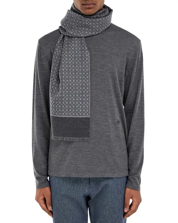FERRAGAMO Logo Wool Scarf