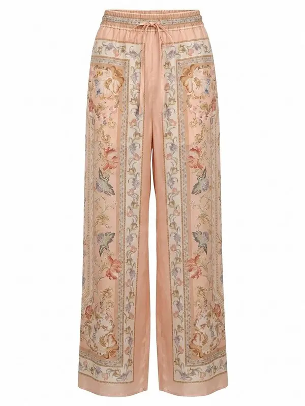Zimmermann Roselight Silk Printed Pants