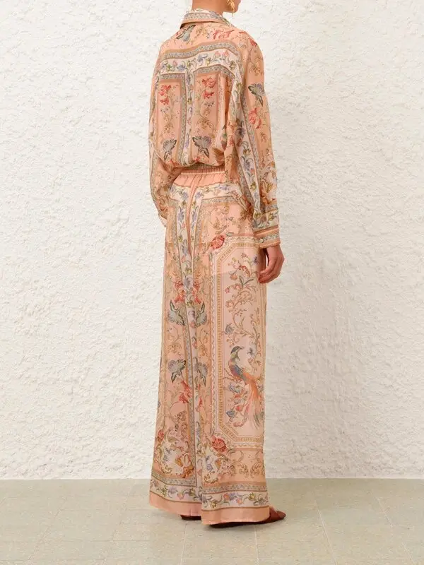 Zimmermann Roselight Silk Printed Pants