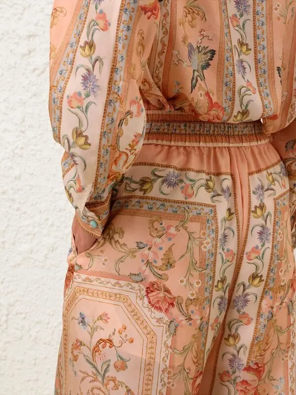 Zimmermann Roselight Silk Printed Pants