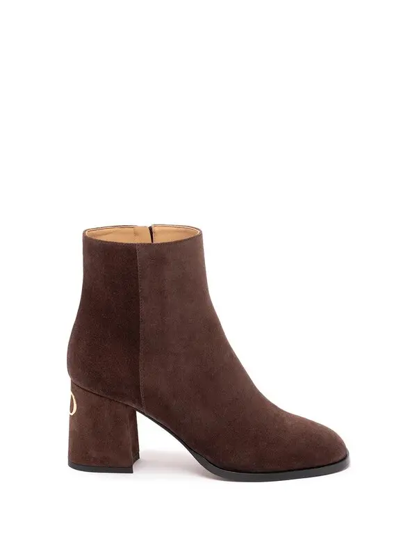 Valentino Garavani Calf Leather Zip Up Boots - Multicolor