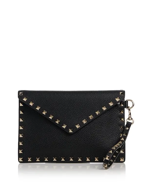 Valentino Garavani Rockstud Medium Leather Flat Pouch