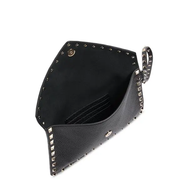 Valentino Garavani Rockstud Medium Leather Flat Pouch