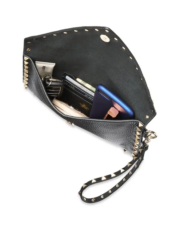 Valentino Garavani Rockstud Medium Leather Flat Pouch