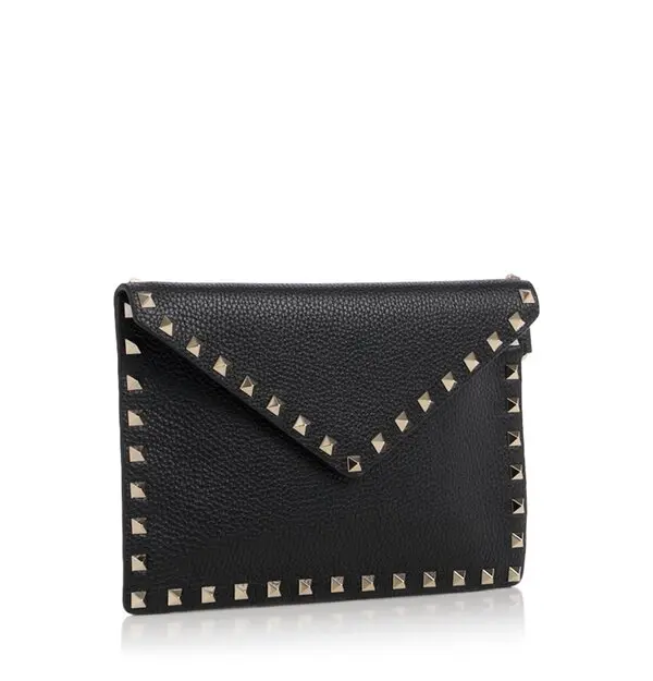 Valentino Garavani Rockstud Medium Leather Flat Pouch