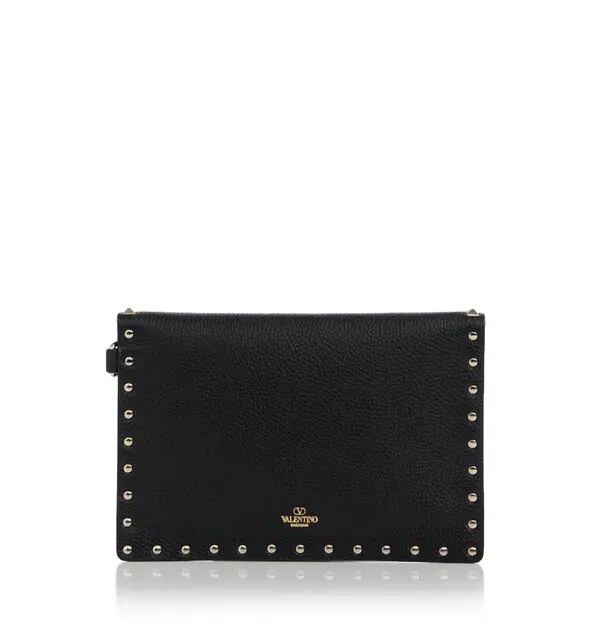 Valentino Garavani Rockstud Medium Leather Flat Pouch
