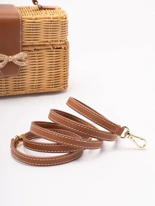 SELF-PORTRAIT Rattan Cherry Charm Mini Basket Bag