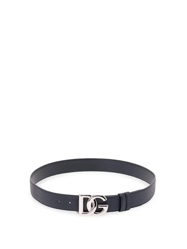 Dolce & Gabbana Calf Leather Belt With Dg Logo Buckle - Multicolor