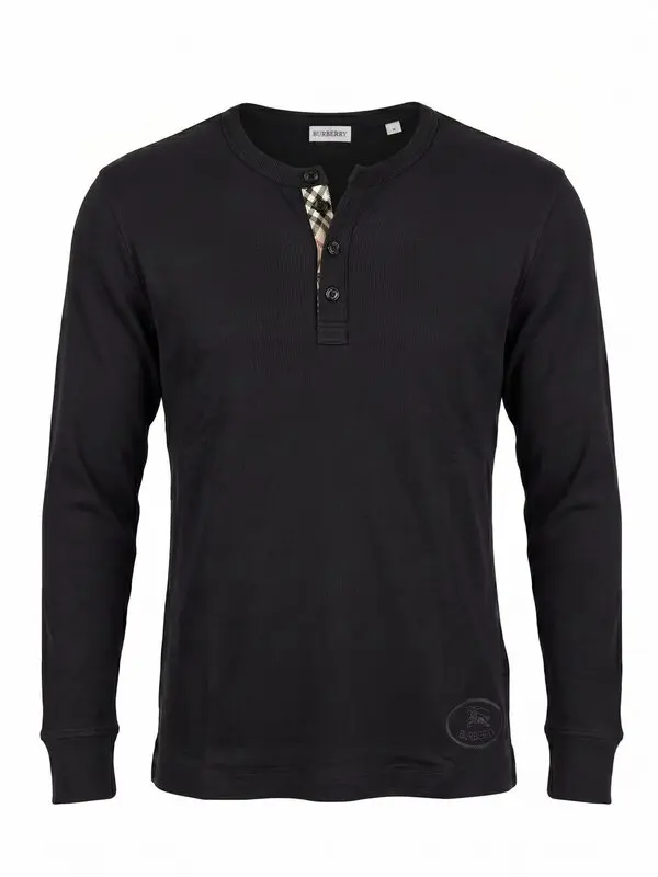 Burberry Cotton Henley Sweater - Multicolor
