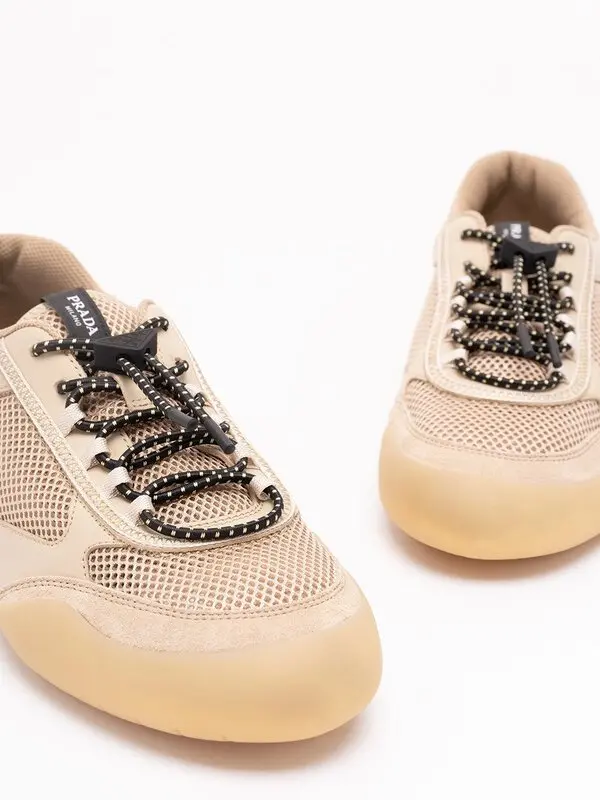 Prada Speedrock Leather And Mesh Sneakers - Multicolor