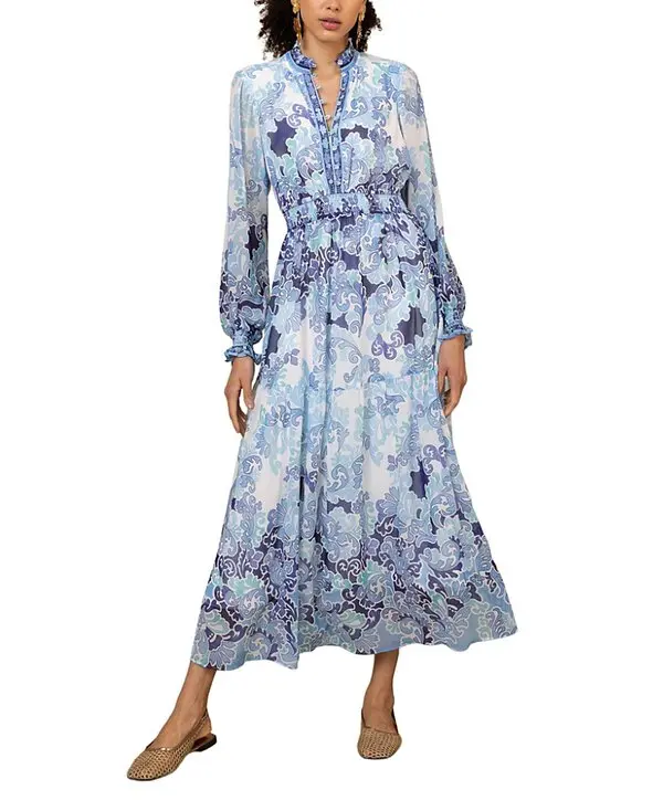Hale Bob Bertille Chiffon Maxi Dress - Blue