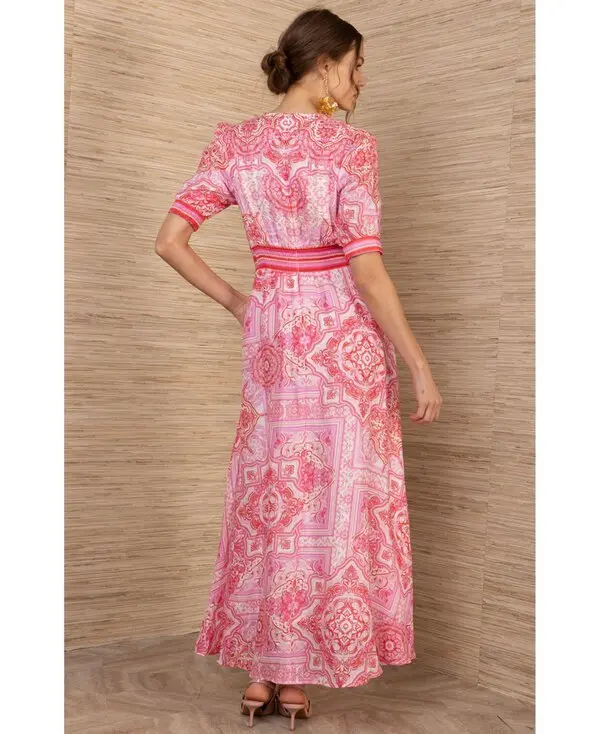 Hale Bob Ginevra Linen Maxi Dress