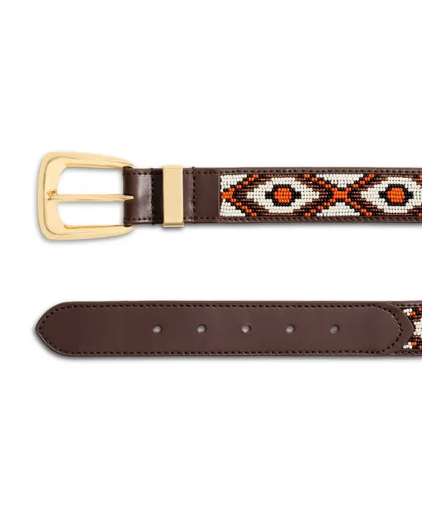 Veronica Beard Beaded Arch Leather Belt
