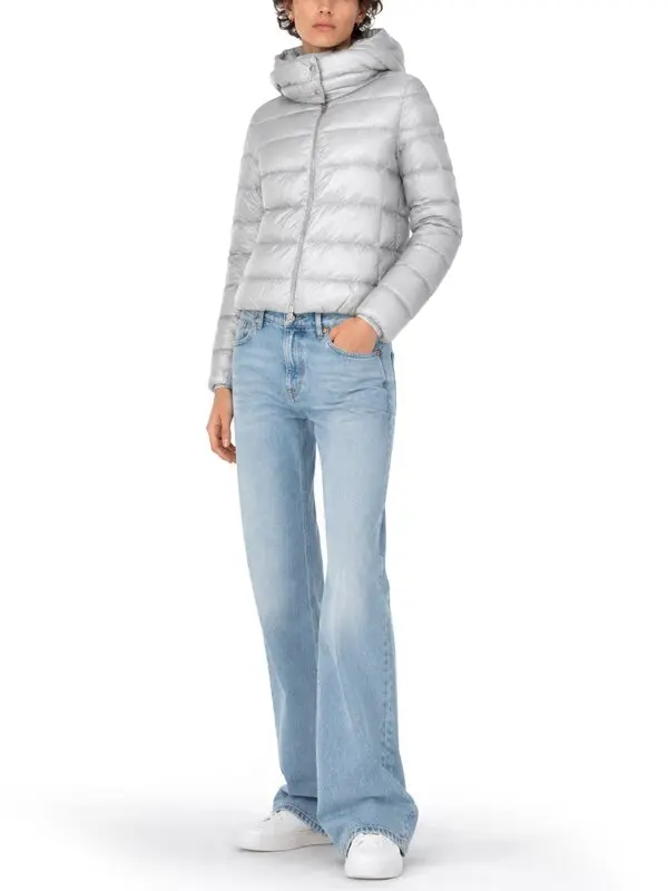 Herno Giacca Resort Ultralight Nylon Puffer Jacket With Hood - Grey