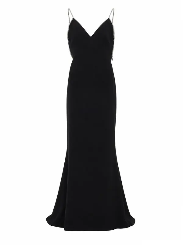 TOM FORD Sleeveless Evening Gown With Chain Embroidery - Black