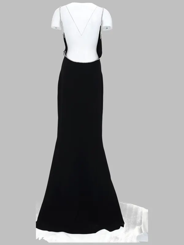 TOM FORD Sleeveless Evening Gown With Chain Embroidery - Black