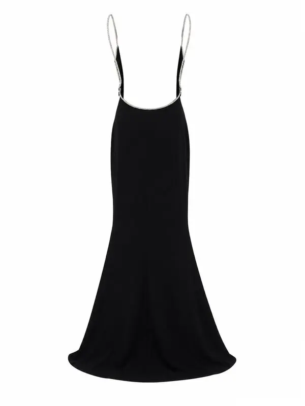 TOM FORD Sleeveless Evening Gown With Chain Embroidery - Black
