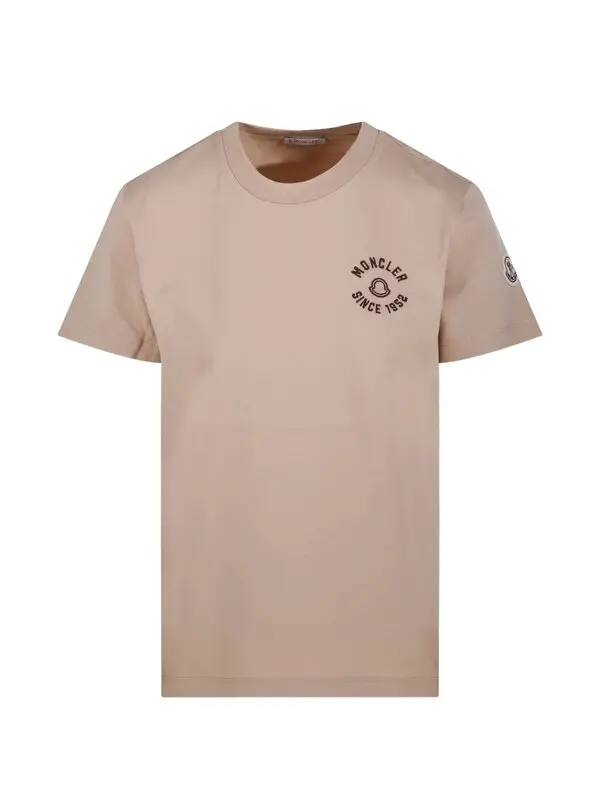 Moncler Embroidered Logo Crewneck T-shirt - Rosa