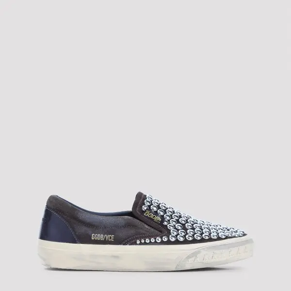GOLDEN GOOSE Studded Slip-on Leather Loafers - Brown