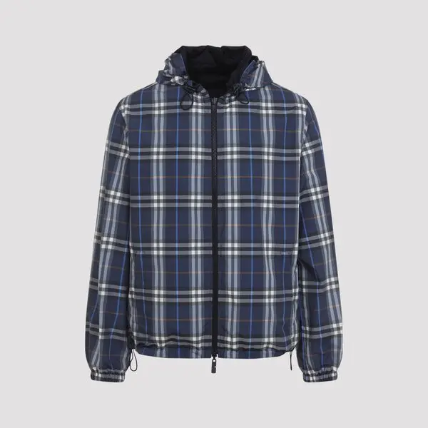 Burberry Reversible Hooded Check Jacket - Blue