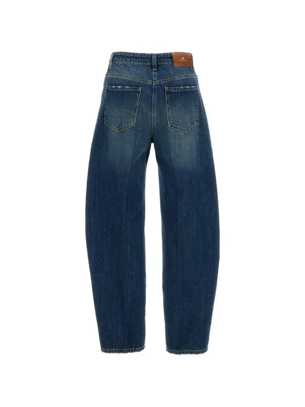 Elisabetta Franchi Denim Cotton Jeans With Faded Effect