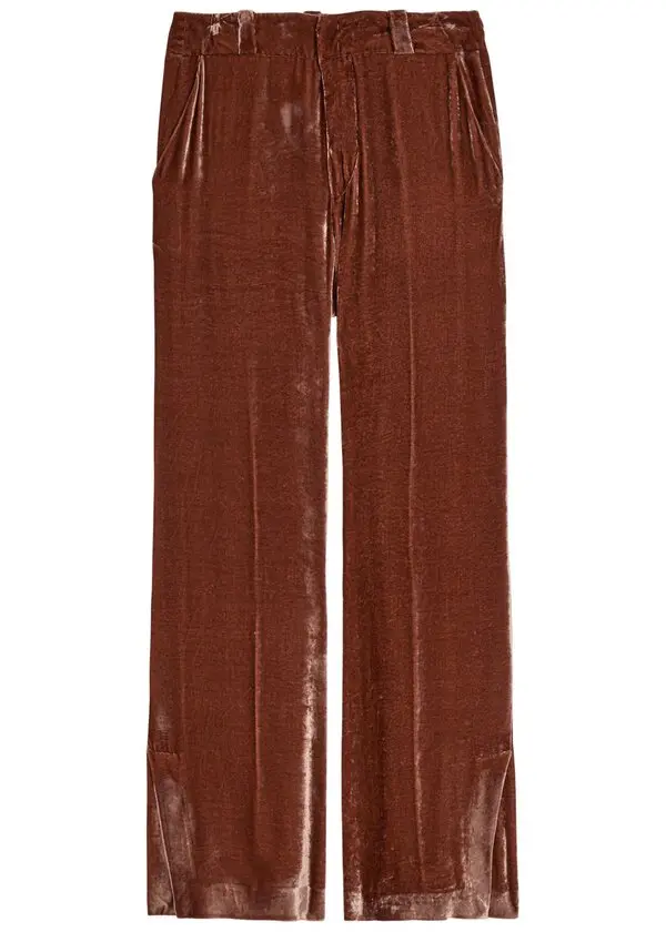 La DoubleJ Velvet Flared-leg Trousers
