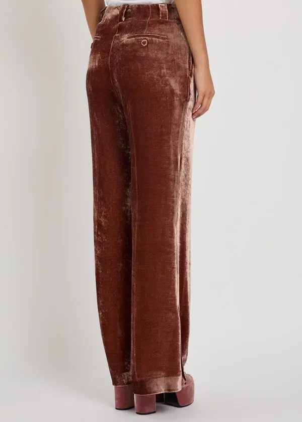 La DoubleJ Velvet Flared-leg Trousers