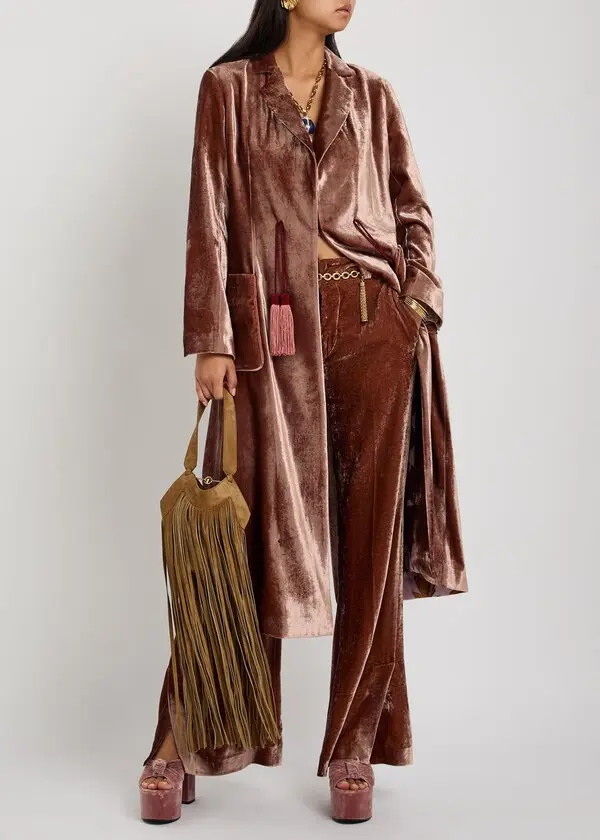 La DoubleJ Velvet Flared-leg Trousers