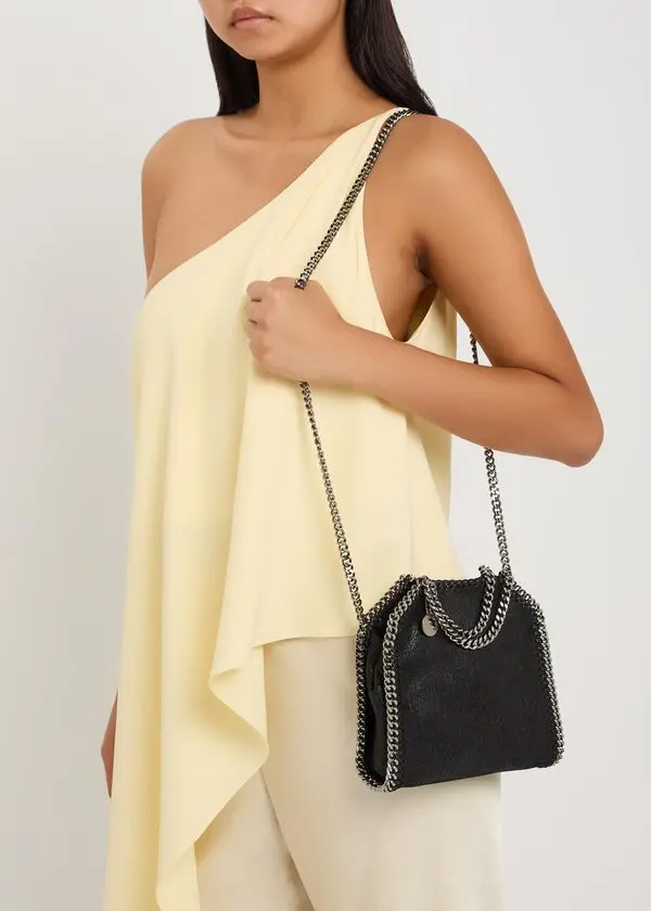 Stella McCartney Falabella Tiny Faux Suede Tote - Black